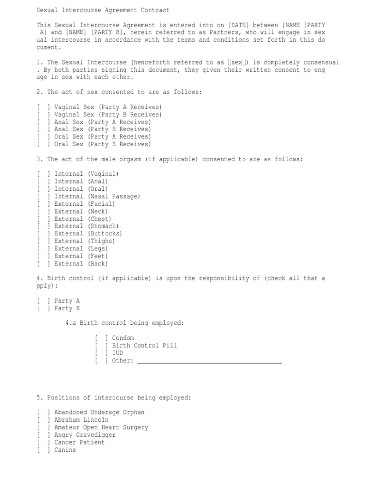 Sexual Agreement | Anal Sex | Sexual Intercourse