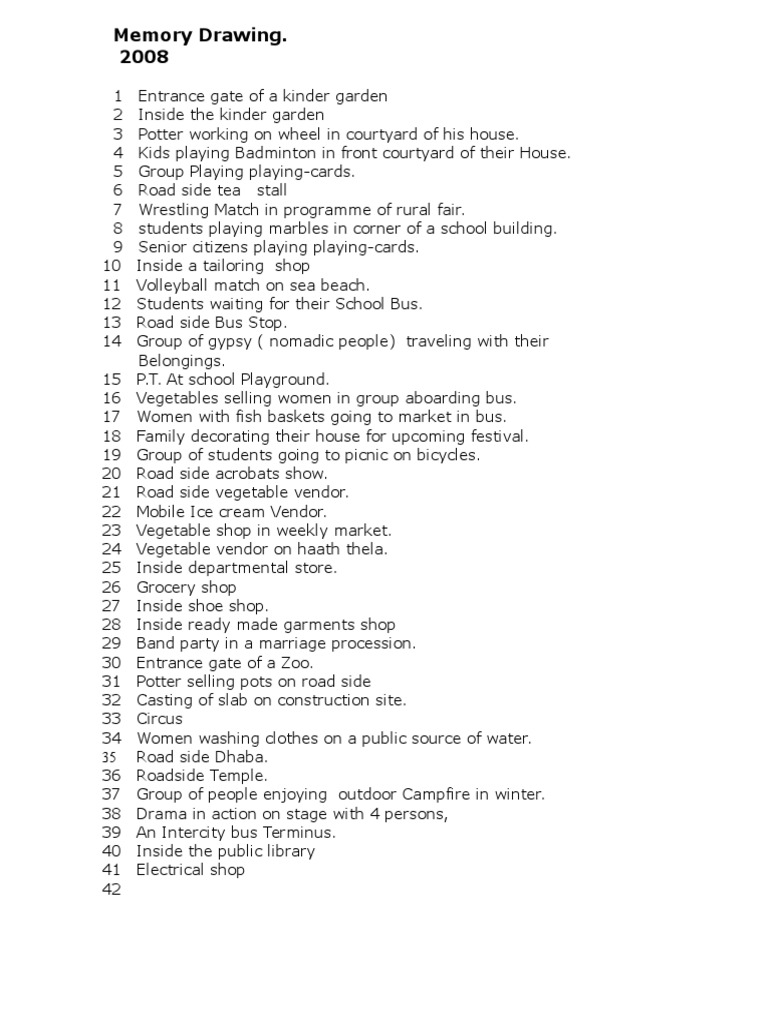 Memory Drawing 2008 NATA | PDF