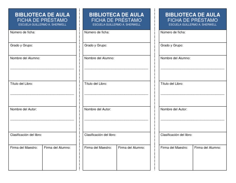 Ficha de Prestamo para Libros | PDF