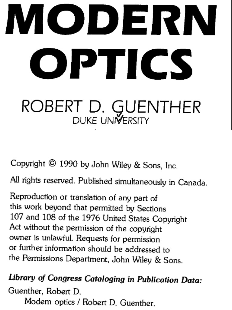 R.D.guenther Modern Optics | PDF