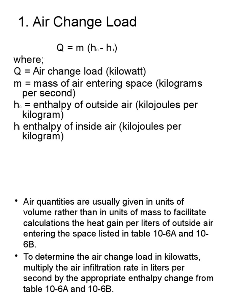 Air Change Load Calculation Guide | PDF