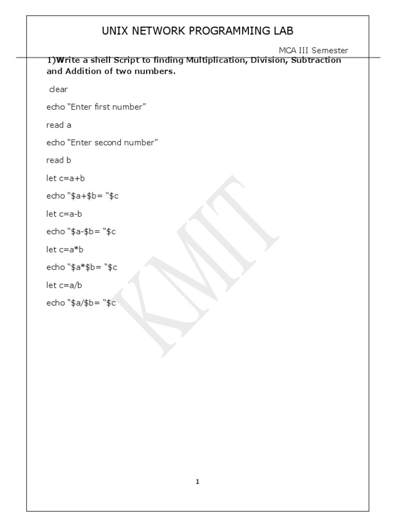 Unix Network Programming Lab | PDF | Computer File | Command Line Interface
