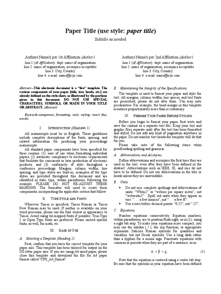 Paper Title (Use Style: Paper Title) : Subtitle As Needed | PDF | Note ...