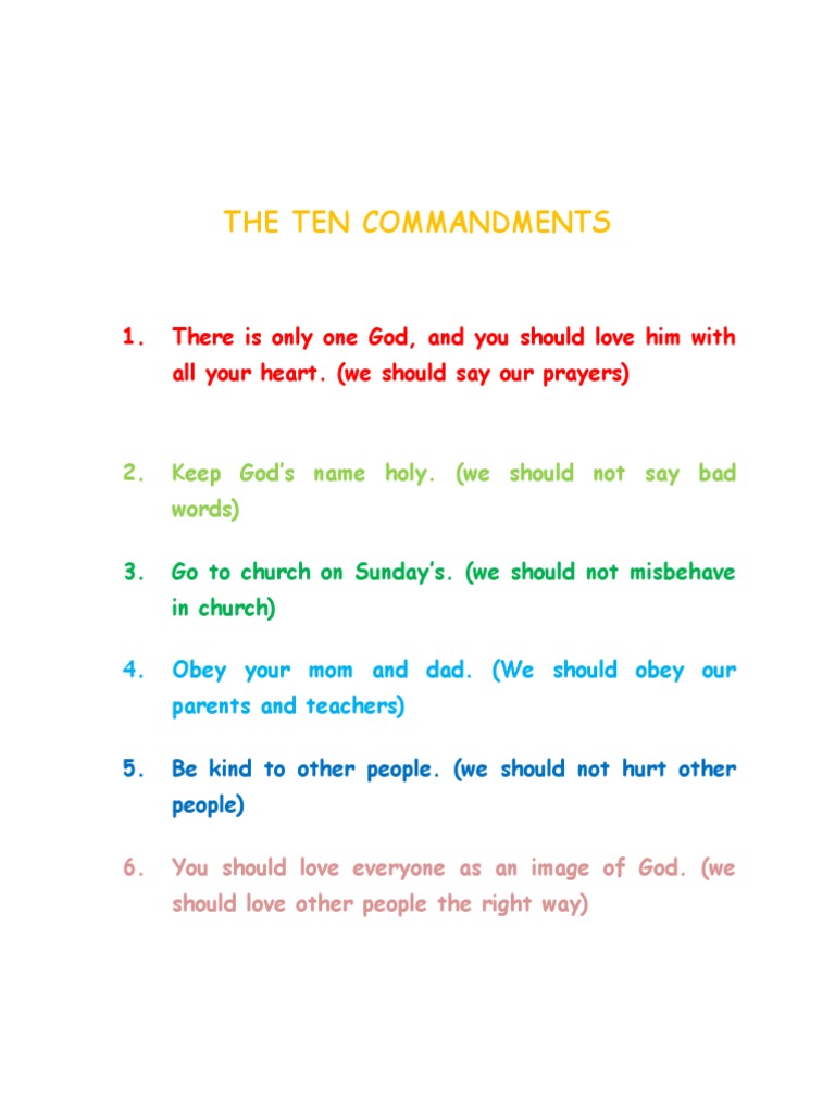 The Ten Commandments: 1. There Is Only One God, and You Should Love Him ...