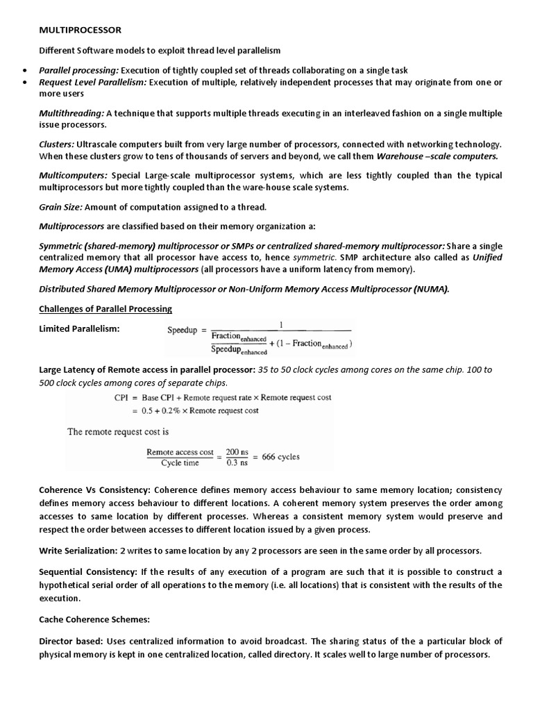 Cheat Sheet Prepared For Advanced Computer Architecture Midterm Exam ...