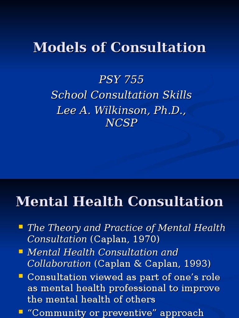 Models of Consultation | PDF | Mental Health | Expert