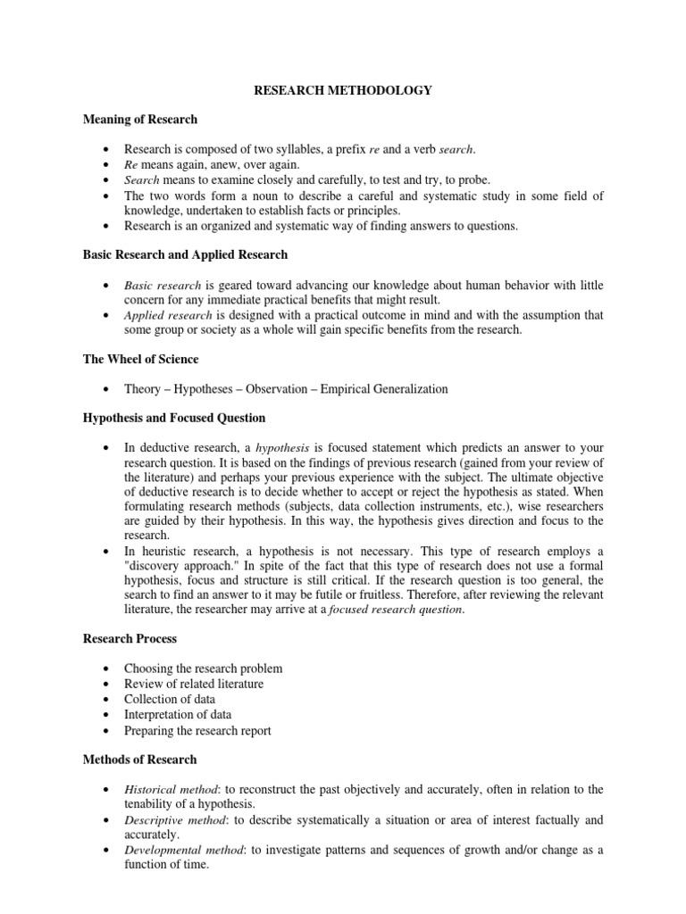 Research Methodology Meaning of Research | PDF | Sensitivity Analysis ...