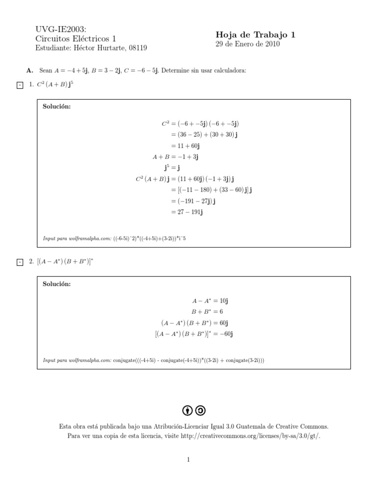 Ejercicios de Circuitos Eléctricos 1 | PDF | Ecuaciones | Números