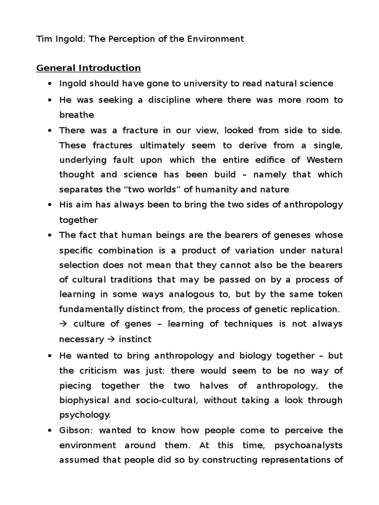 Tim Ingold | Mind | Anthropology