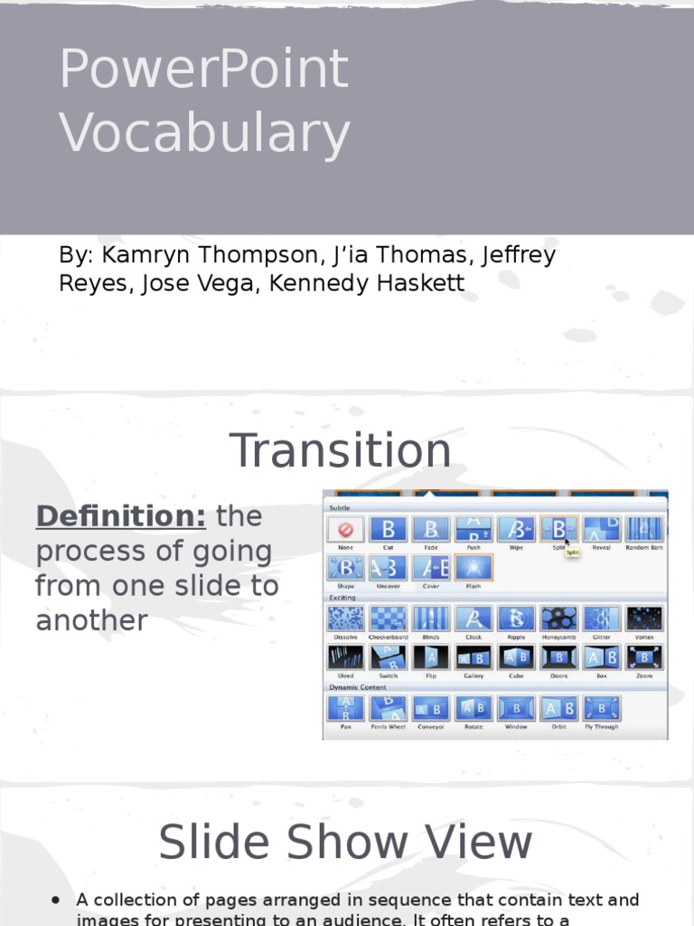 PowerPoint Vocabulary Guide | PDF