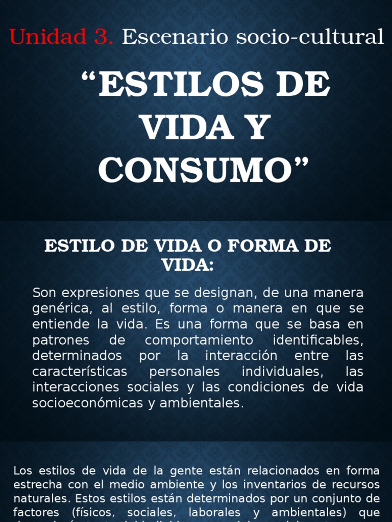 Estilos de Vida y Consumo | PDF | Estilo de vida (sociología) | Consumo ...