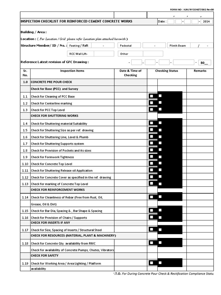 Inspection Checklist Format | PDF | Architectural Design | Architecture