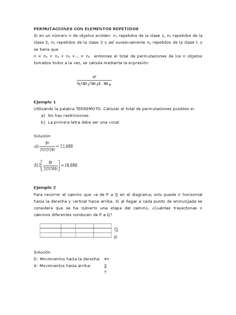 Permutaciones Con Elementos Repetidos | PDF