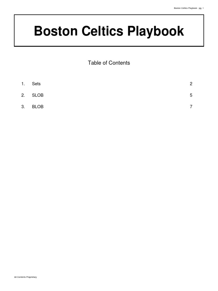 Boston Celtics Playbook | PDF | Boston Celtics | Ball Games