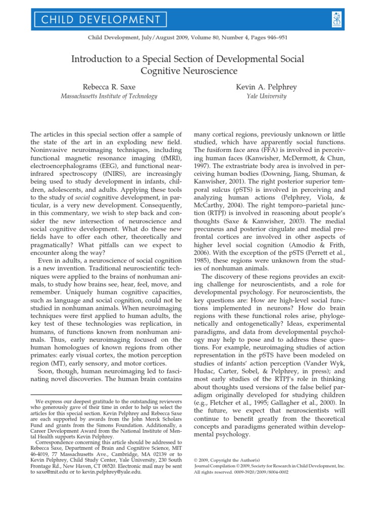 Developmental Social Neuroscience | Theory Of Mind | Earth & Life Sciences