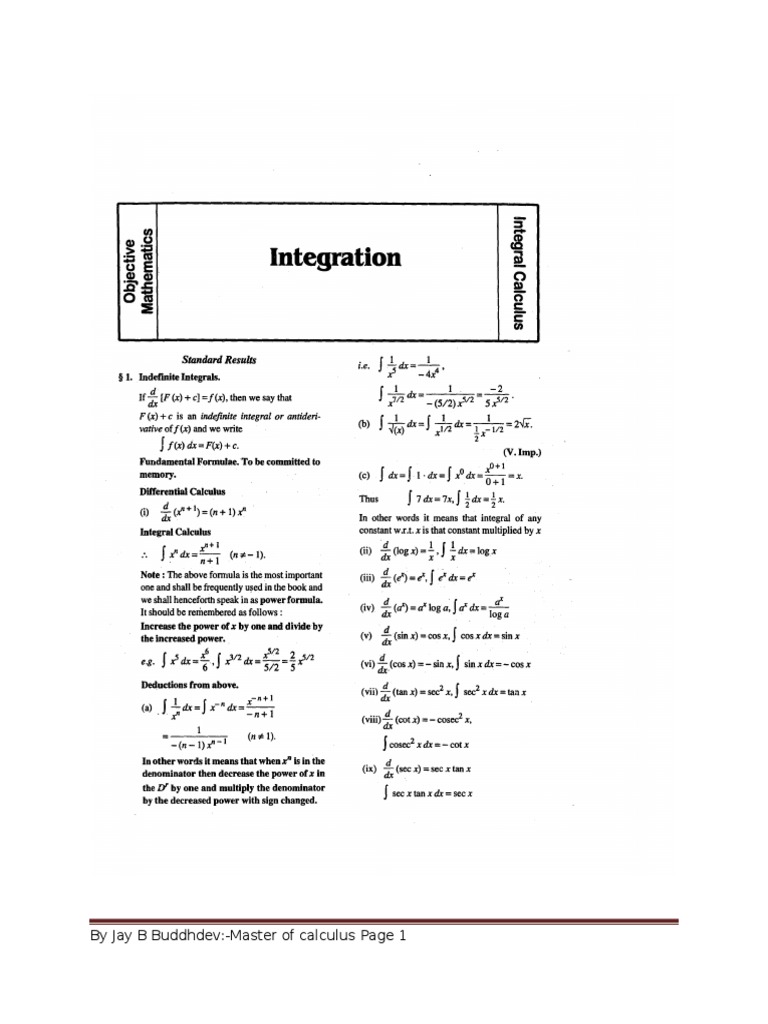 Rules For Indefinite Integration | PDF