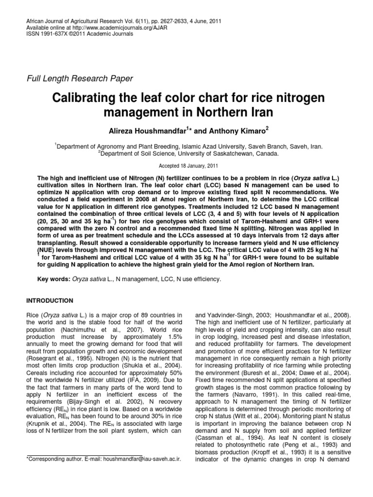 Leaf Color Chart | PDF