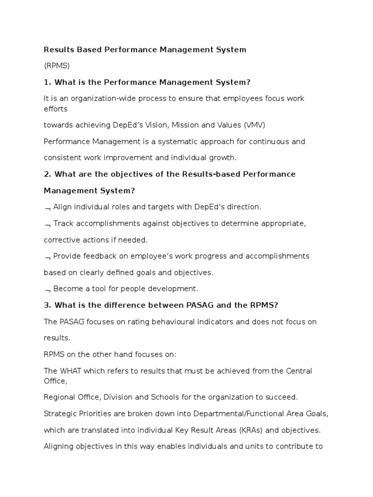 Results Based Performance Management System | PDF | Performance ...