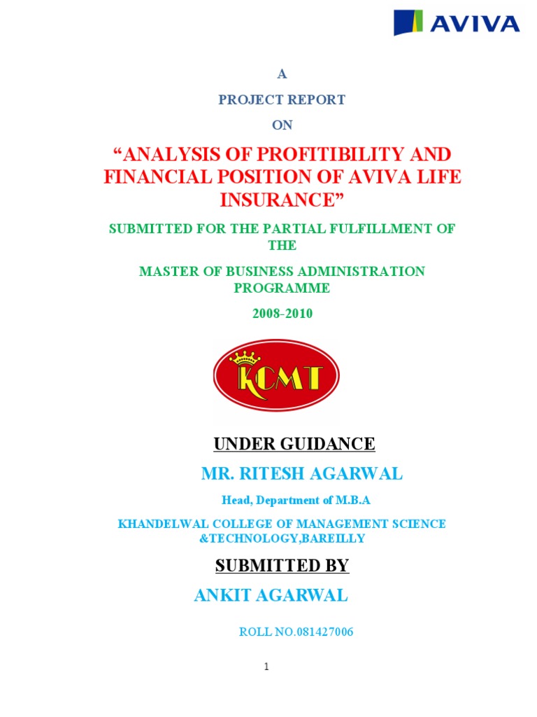 Aviva Project 2 | PDF | Audit | Financial Statement