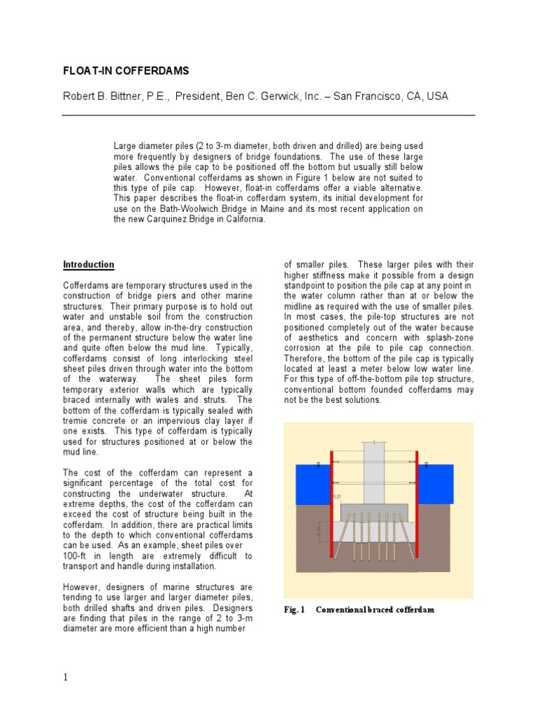 Float-In Cofferdams for Marine Structures | PDF | Deep Foundation ...