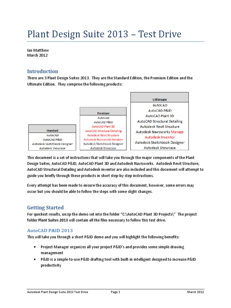 Plant Design Suite 2013 Overview | PDF | Auto Cad | Autodesk Revit