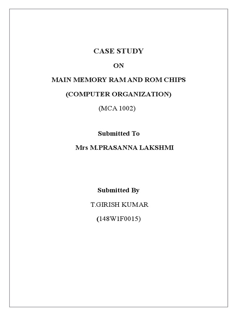 Case Study: ON Main Memory Ram and Rom Chips (Computer Organization) | PDF