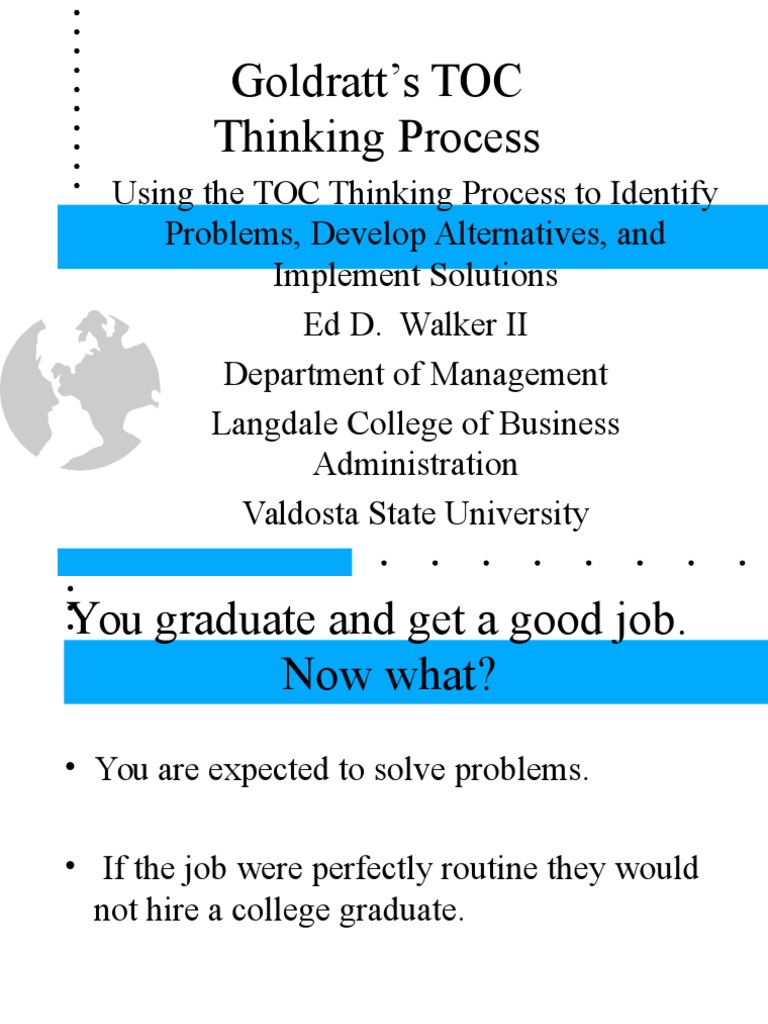 Goldratt's TOC Thinking Process | PDF | Causality | Cognitive Science