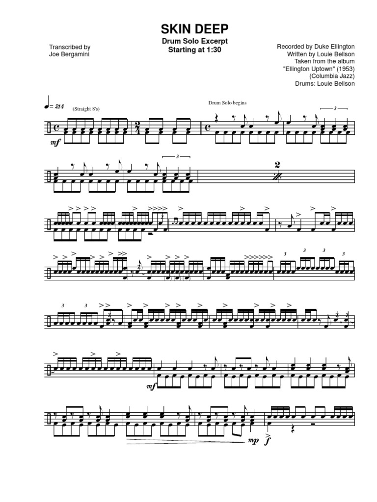 Skin Deep Louie Bellson PT 1 | PDF