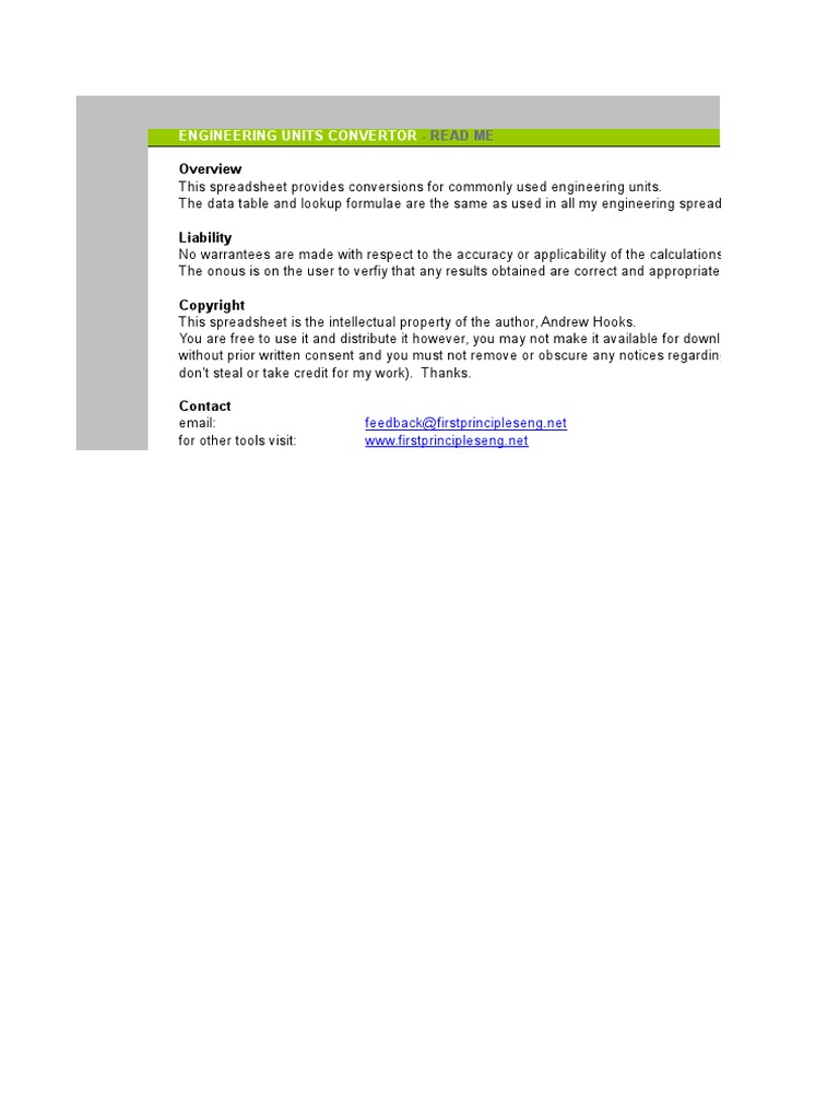 Engineering Units Converter Version 1 Pdf