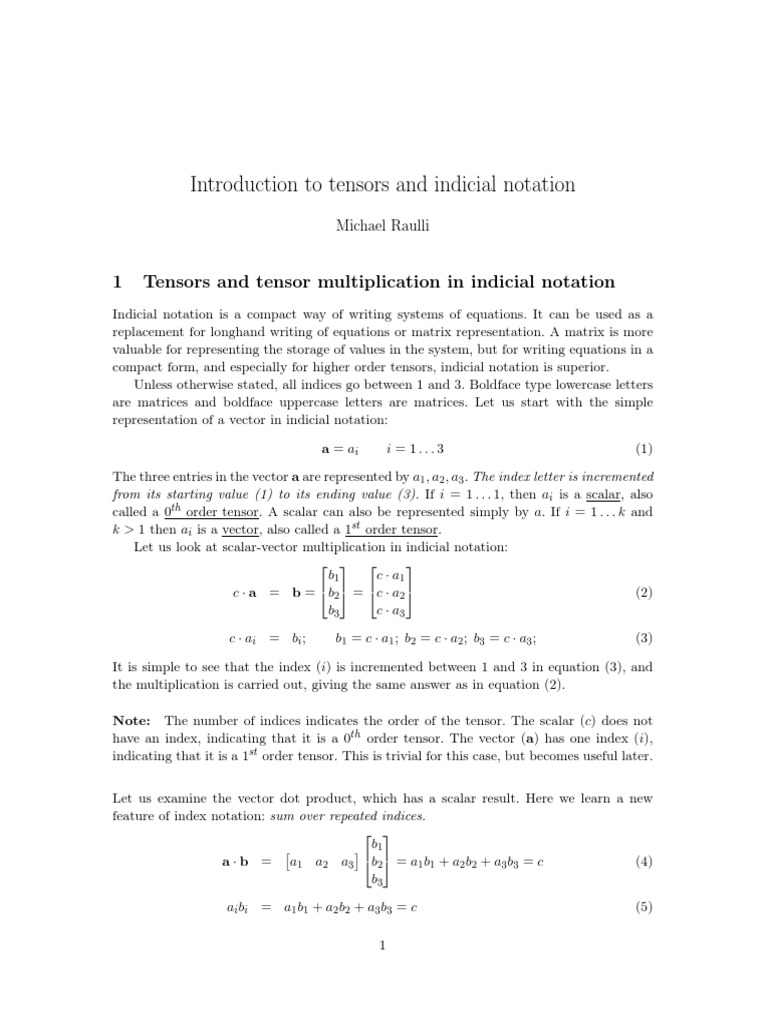 Introduction To Indical Notation | PDF