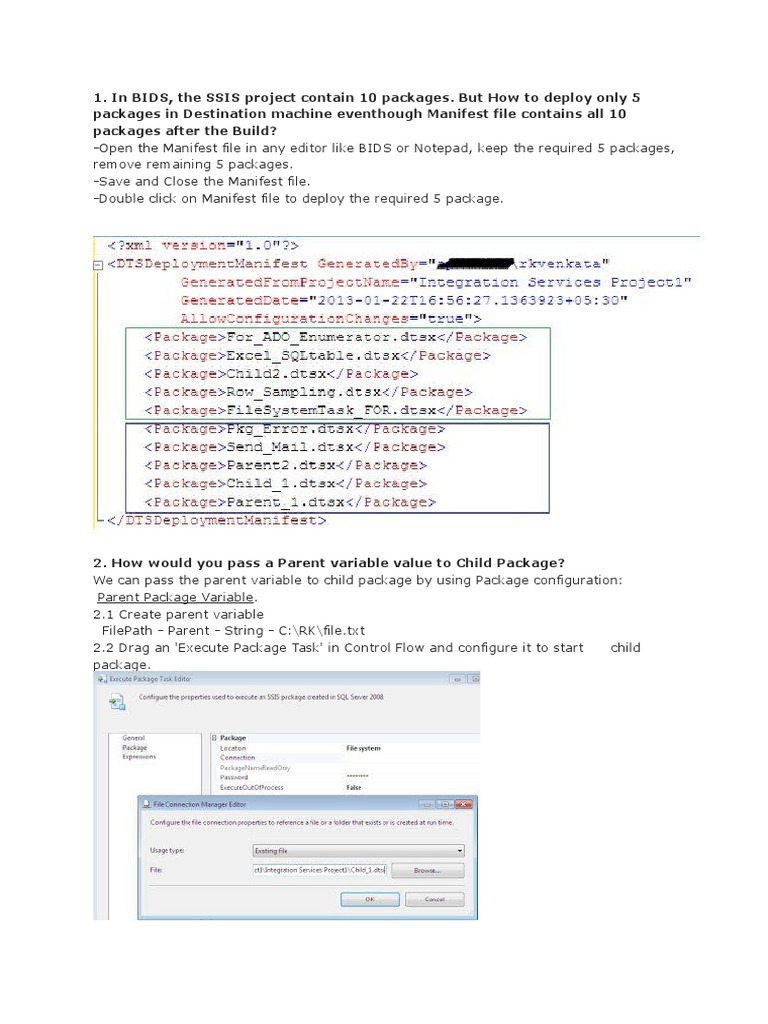 Ssis Interview Questions | PDF | Microsoft Sql Server | File Transfer Protocol