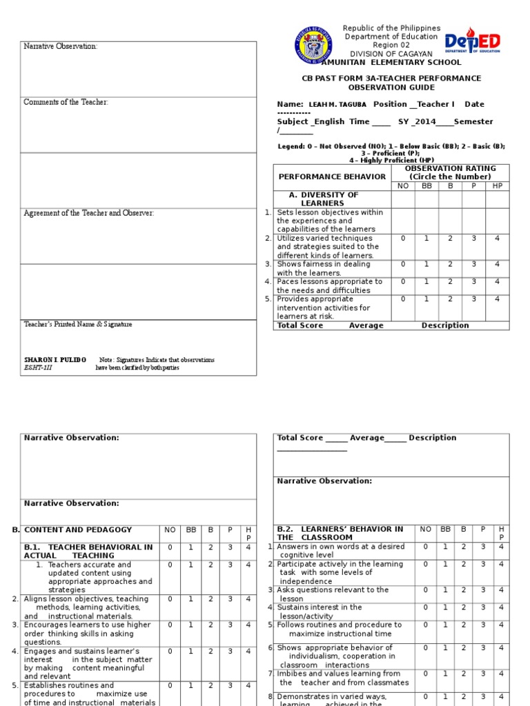 Narrative Observation | Learning | Teachers | Free 30-day Trial | Scribd