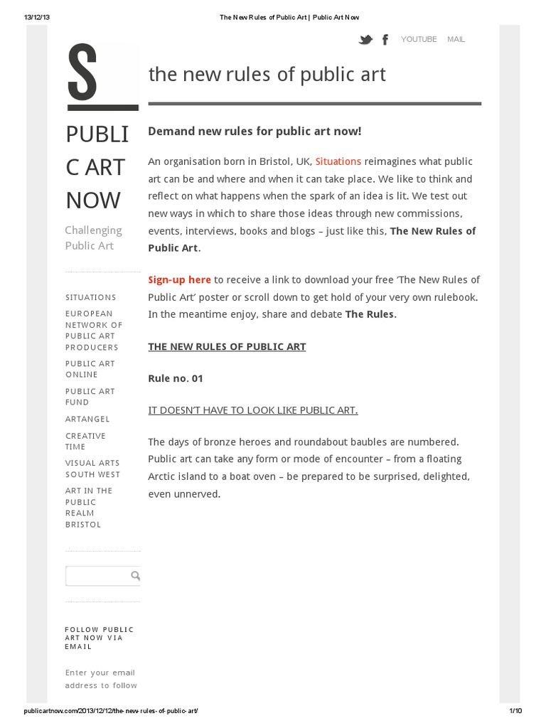 New Rules for Public Art Explained | PDF | Arts (General) | Leisure