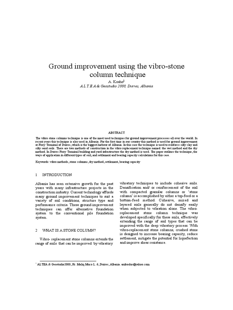 Stone Columns | PDF | Geotechnical Engineering | Deep Foundation