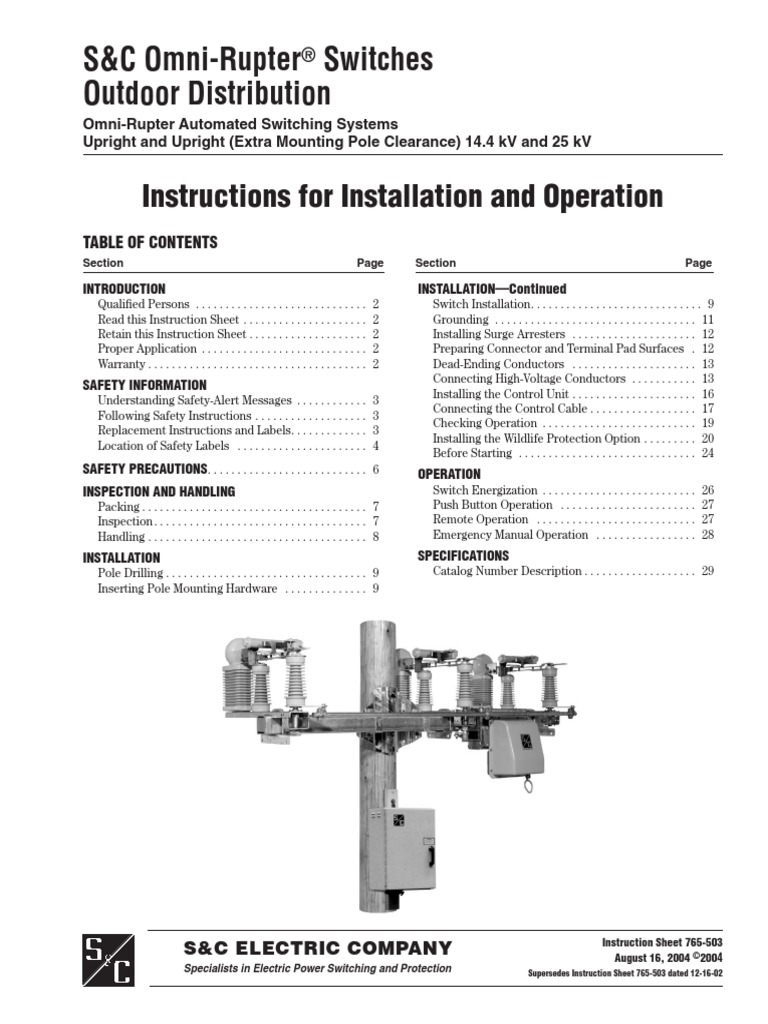 765-503 Manual Instalacion Omni Rupter | Electrical Connector | Switch