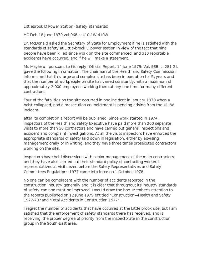 Littlebrook D Power Station | PDF | Safety | Air Pollution
