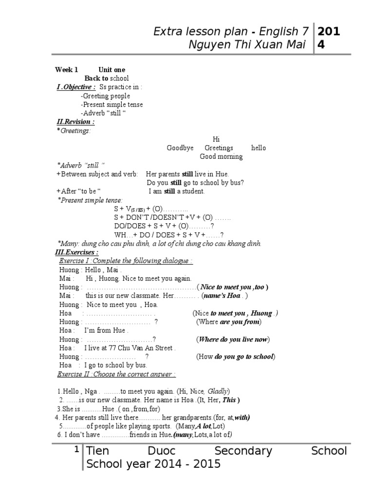 G.A 2b.a.7 | PDF | Lesson Plan | English Language