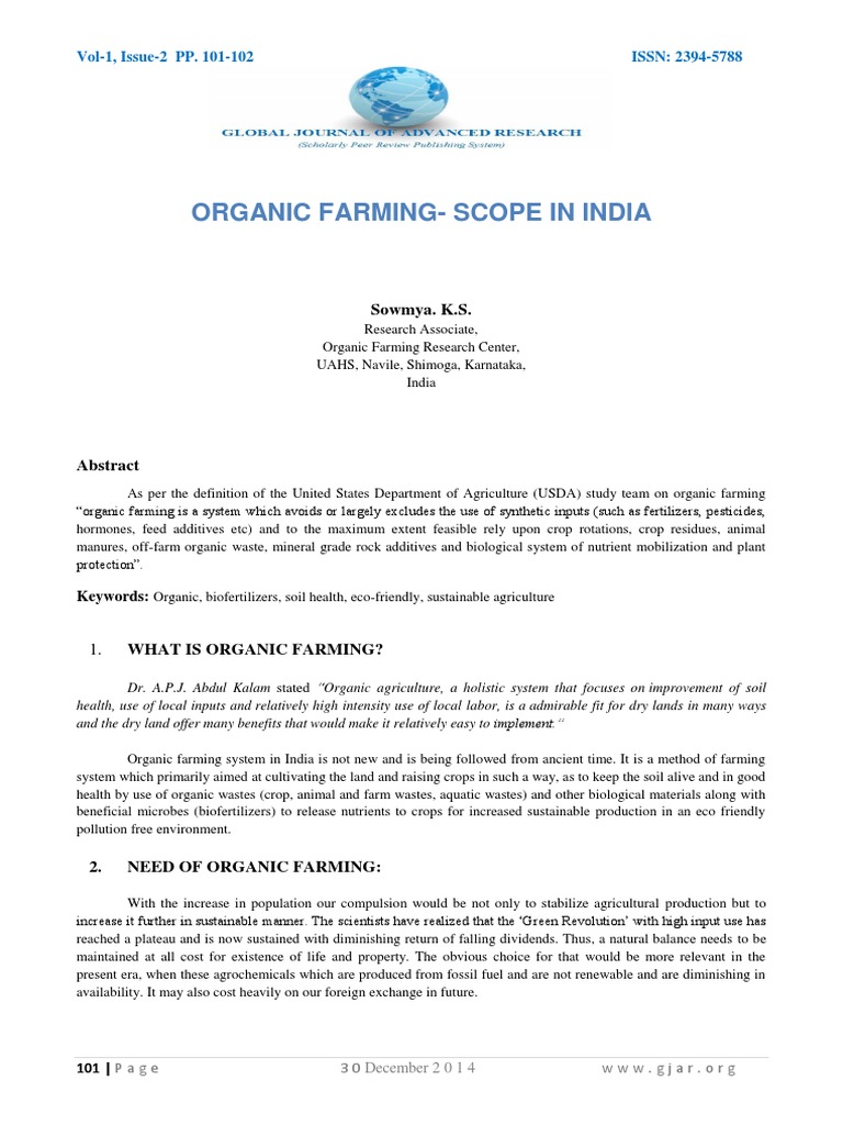 Organic Farming - Scope in India | PDF | Organic Farming | Organic Foods