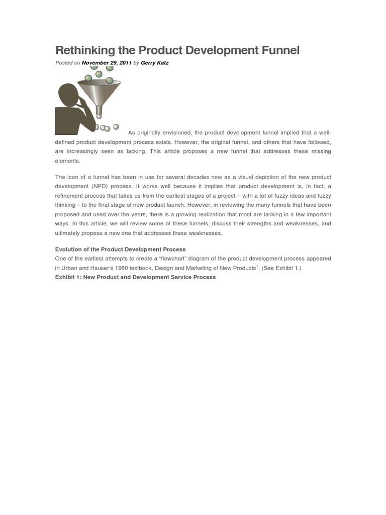 Rethinking The Product Development Funnel | PDF | New Product ...