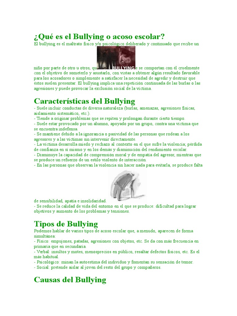 Qué Es El Bullying o Acoso Escolar | PDF | Abuso infantil | Adultos