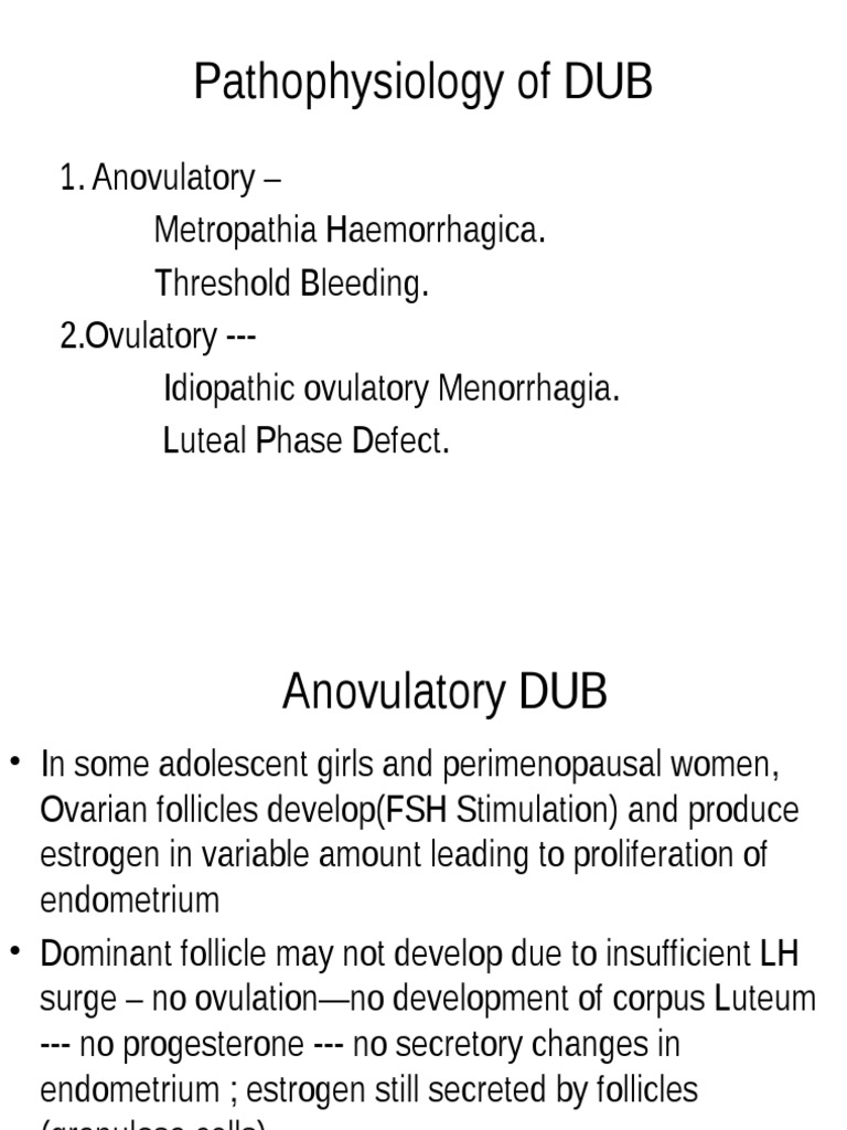 Pathophysiology of DUB | PDF | Animal Anatomy | Endocrine System
