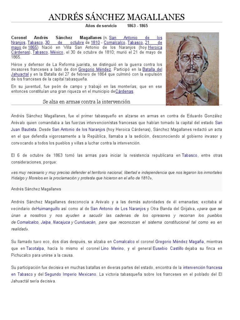 Andrés Sánchez Magallanes | PDF | Conflictos del segundo milenio ...