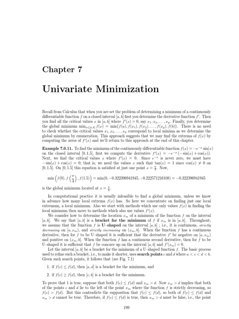 Uni Variant Minimization | PDF | Interpolation | Maxima And Minima