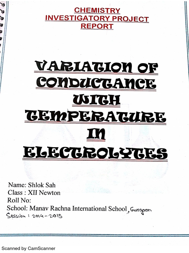 Chemistry Project Class 12 | PDF | Physical Chemistry | Chemistry