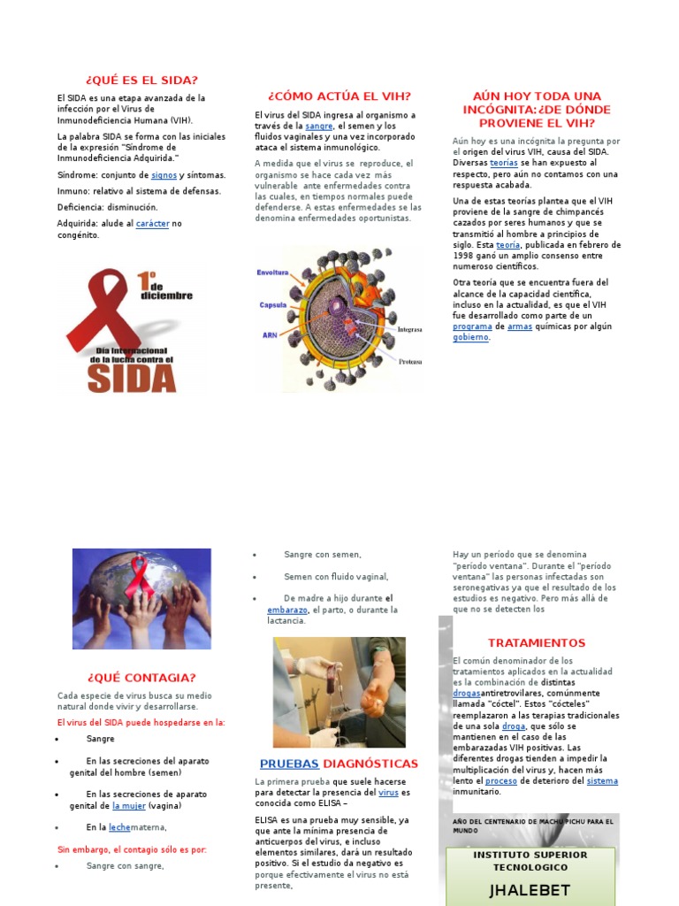 Triptico Sida | PDF | VIH / SIDA | Virus