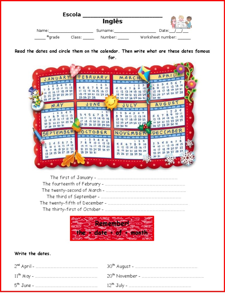 Months Dates Seasons Weather | PDF