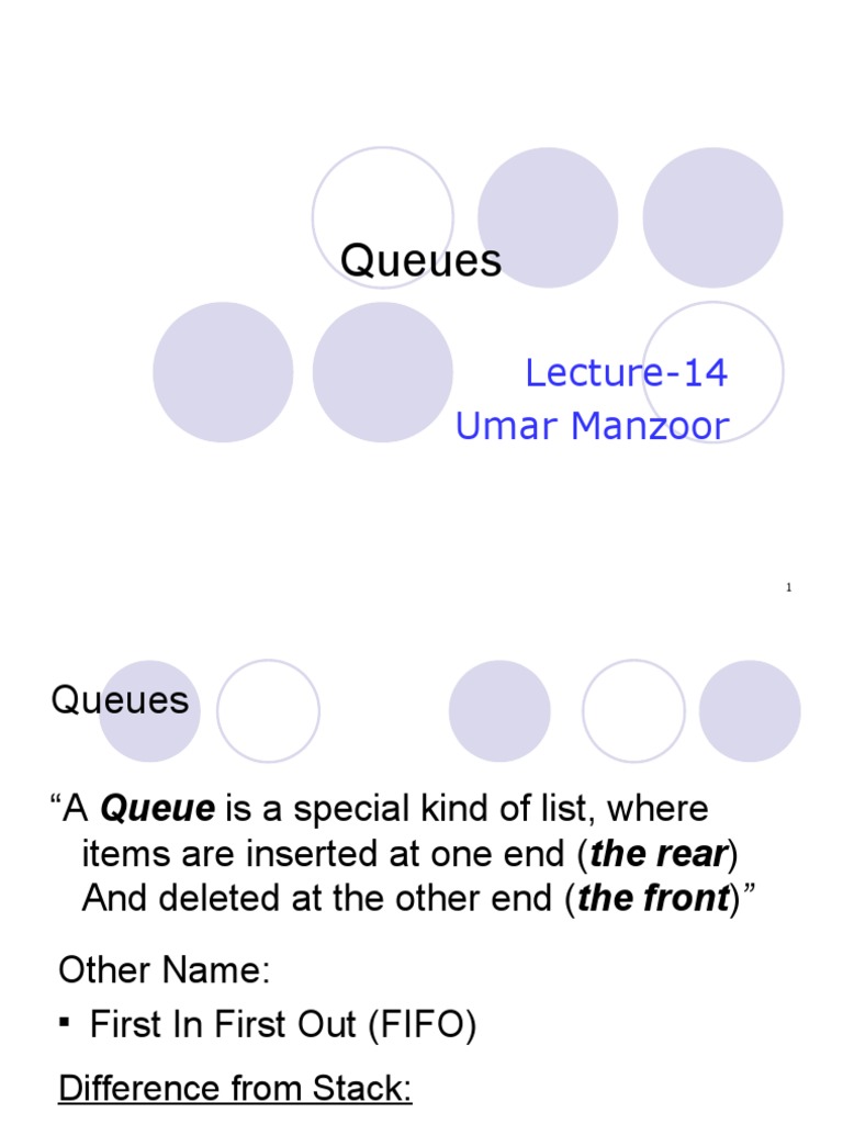 Lec 14 Queues | PDF | Queue (Abstract Data Type) | Software Development