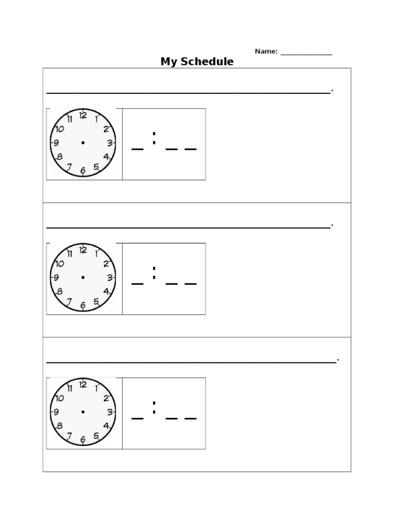 Daily Schedule Template for Students | PDF | Career & Growth | Self ...