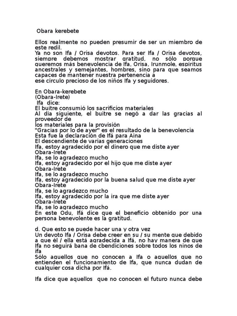 Obara Irete | PDF | El esoterismo | Adivinación