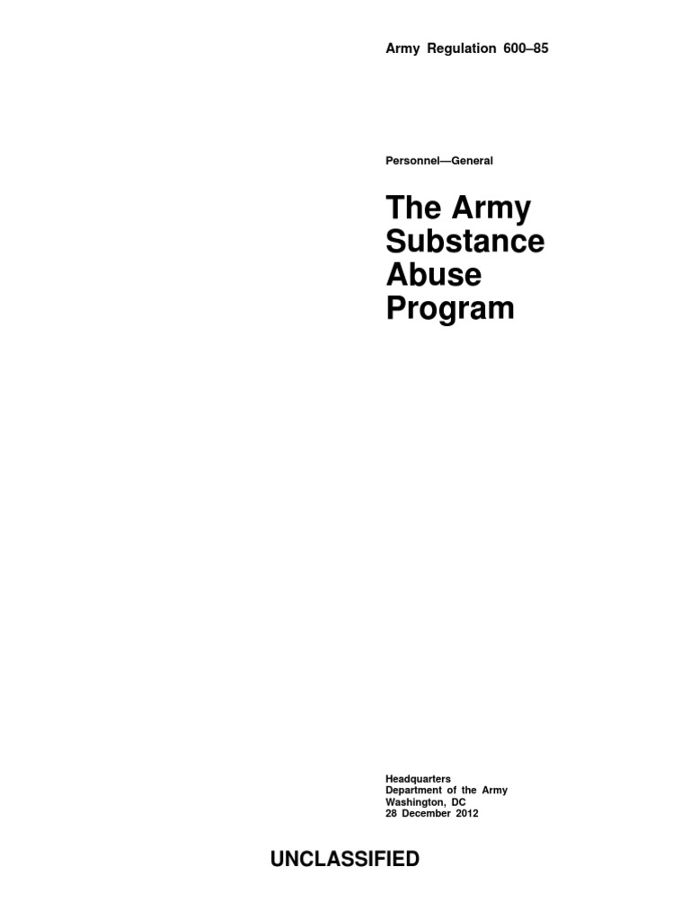 Army Substance Abuse Program Regulation | PDF | Drug Rehabilitation ...